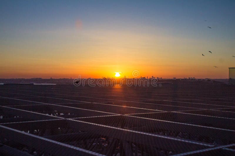 Sunset View from the Roof of Building Stock Photo - Image of building ...