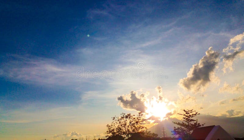 Sunset View from the Rooftop of School Stock Image - Image of nature ...