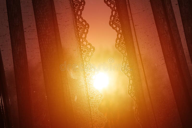 Sunset View Seen through My Window, Orange Light Stock Photo - Image of ...