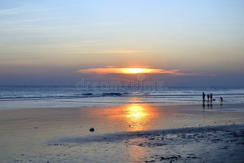 Sunset View at Seminyak Beach Stock Photo - Image of relaxation, orange ...