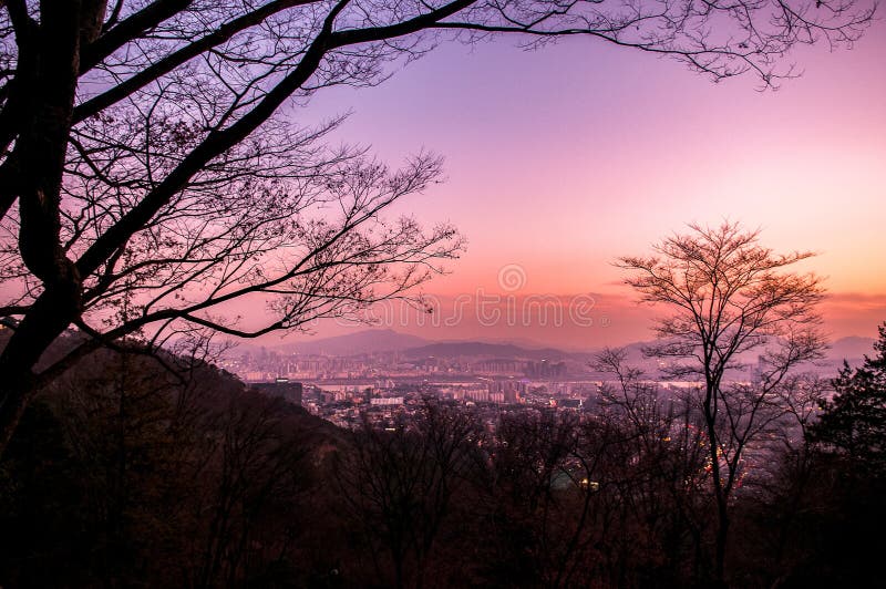 Sunset View in Seoul, Korea Stock Photo - Image of capital, dusk: 95827768