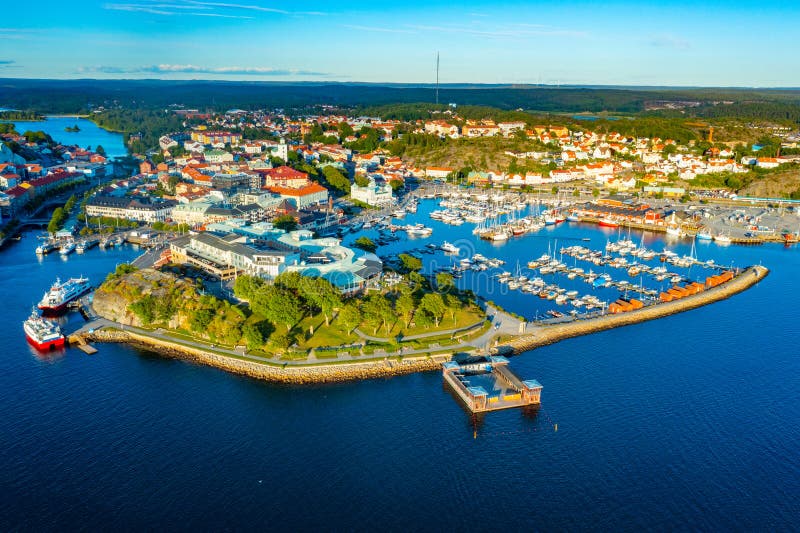 Sunset View of Swedish Town Stromstad Stock Image - Image of panorama ...