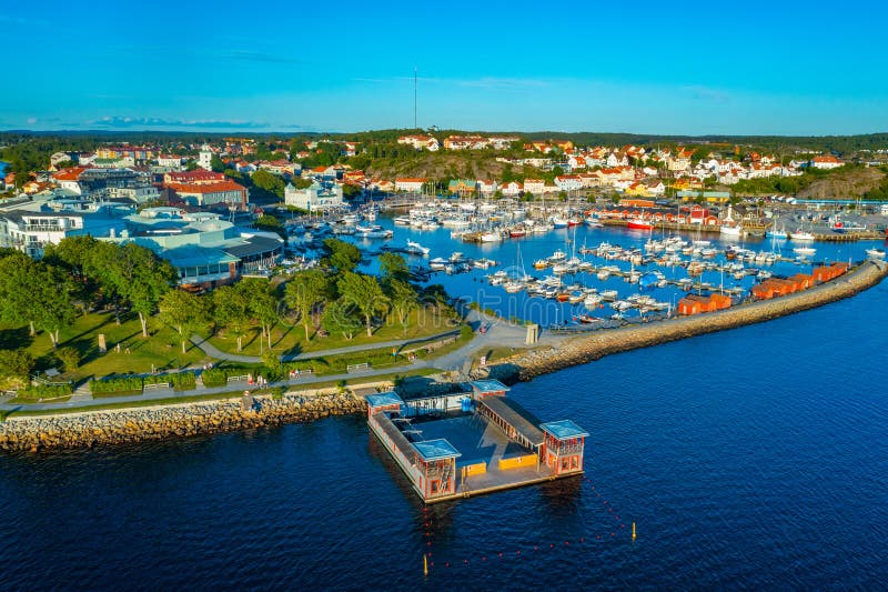 Sunset View of Swedish Town Stromstad Stock Image - Image of hotel ...