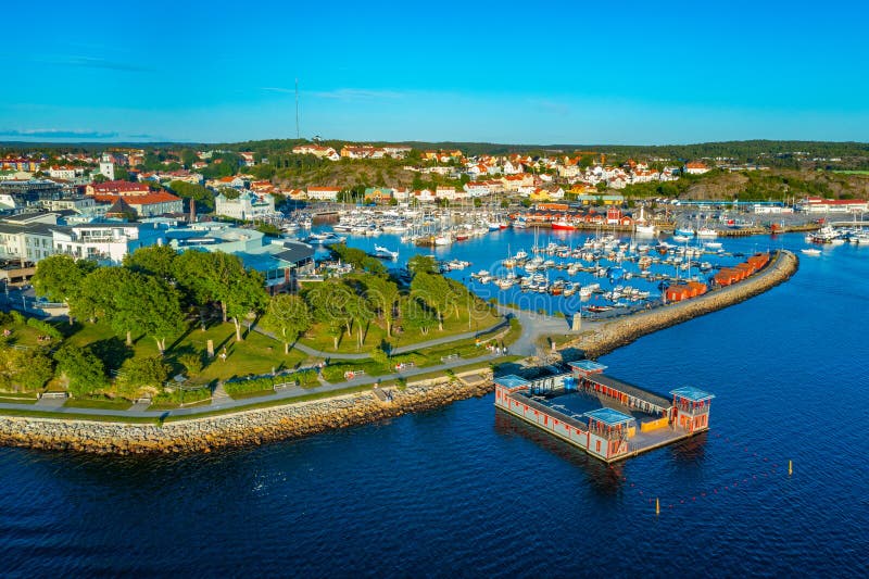 Sunset View of Swedish Town Stromstad Stock Photo - Image of panorama ...