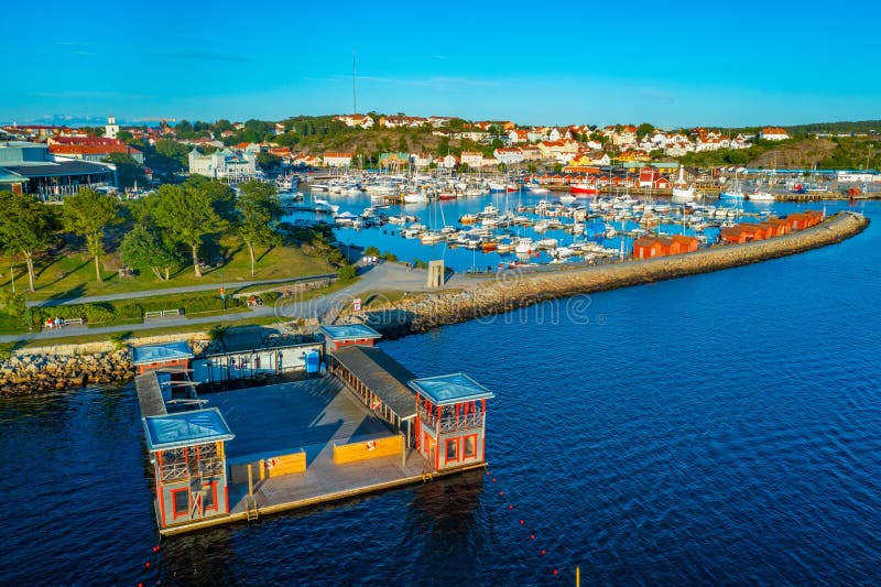 Sunset View of Swedish Town Stromstad Stock Image - Image of panorama ...