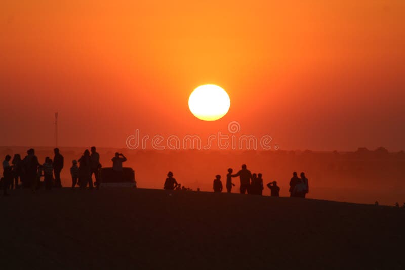 Sunset View at Thar Desert in Jaisalmer Stock Image - Image of ...