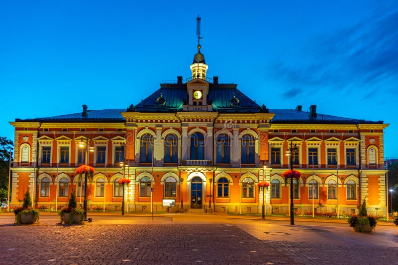 Sunset View of Town Hall in Finnish Town Kuopio Editorial Stock Photo ...