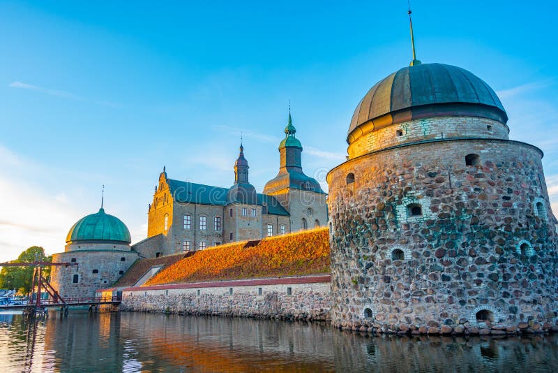 Sunset View of Vadstena Castle in Sweden Stock Image - Image of ...