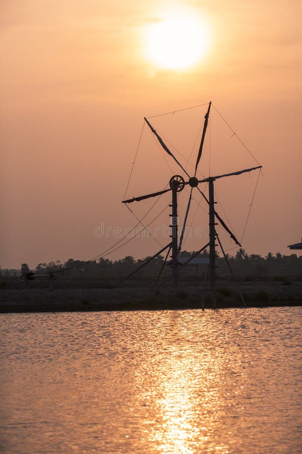 Sunset view wind wheel. stock photo. Image of turbine - 80766418