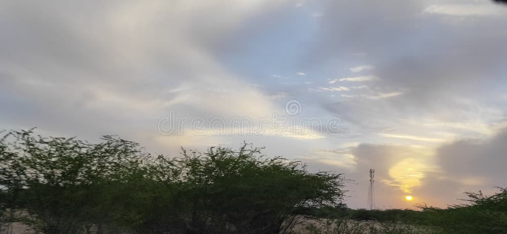 Sunset View from the Window of the Indian Rail Editorial Stock Photo ...