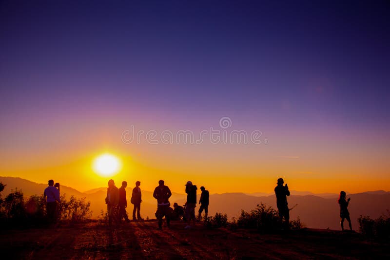 Sunset viewpoint editorial photography. Image of mountain - 43642282