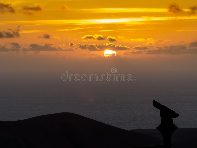 Sunset Viewpoint Telescope. Stock Photo - Image of sunset, viewpoint ...
