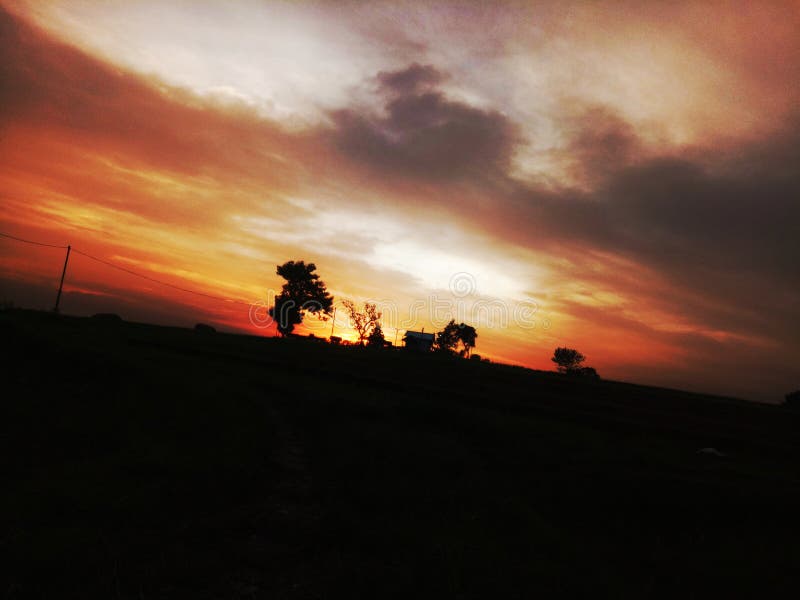 Sunset Views Look Good in the Afternoon Stock Image - Image of poster ...