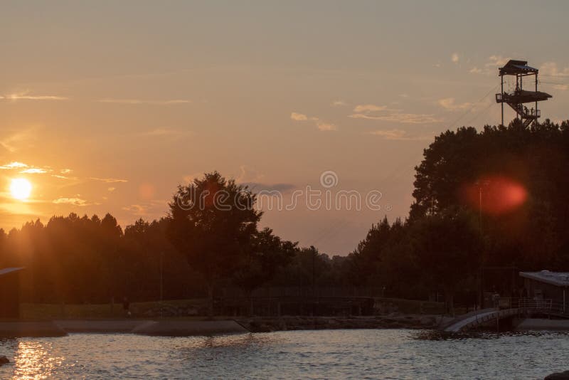 Sunset Views at National Whitewater Center Stock Photo - Image of ...