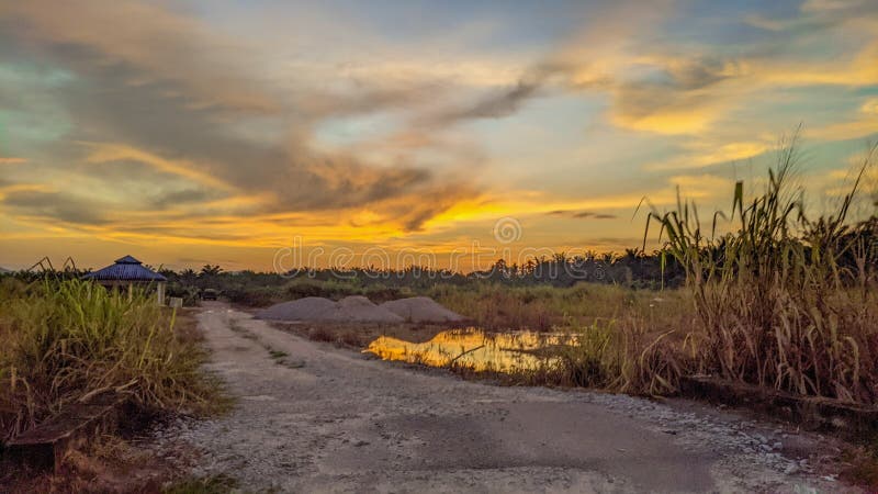 A Sunset Views in Pagoh , Johor Stock Photo - Image of johor, evening ...