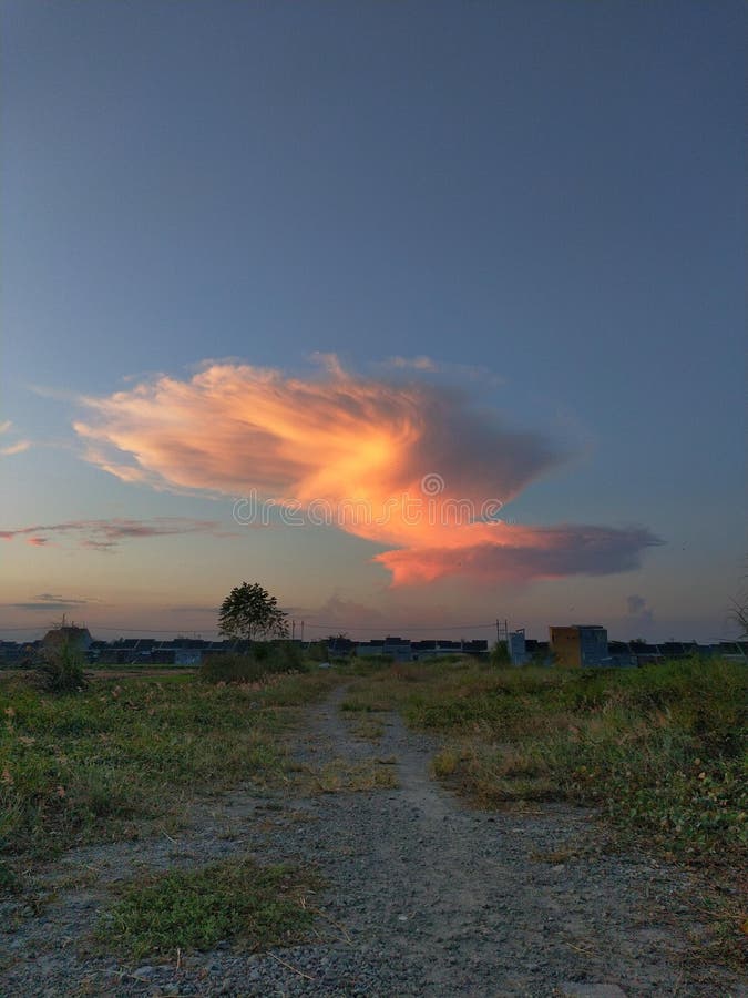 Sunset in the village stock photo. Image of sunlight - 261978316