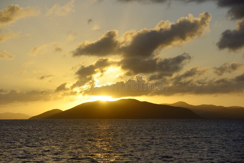 Sunset in the Virgin Islands Stock Photo - Image of islands, harbor ...