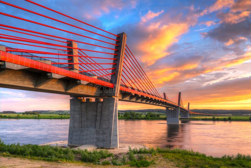 Vistula bridge, Poland stock photo. Image of torun, transport - 19906570