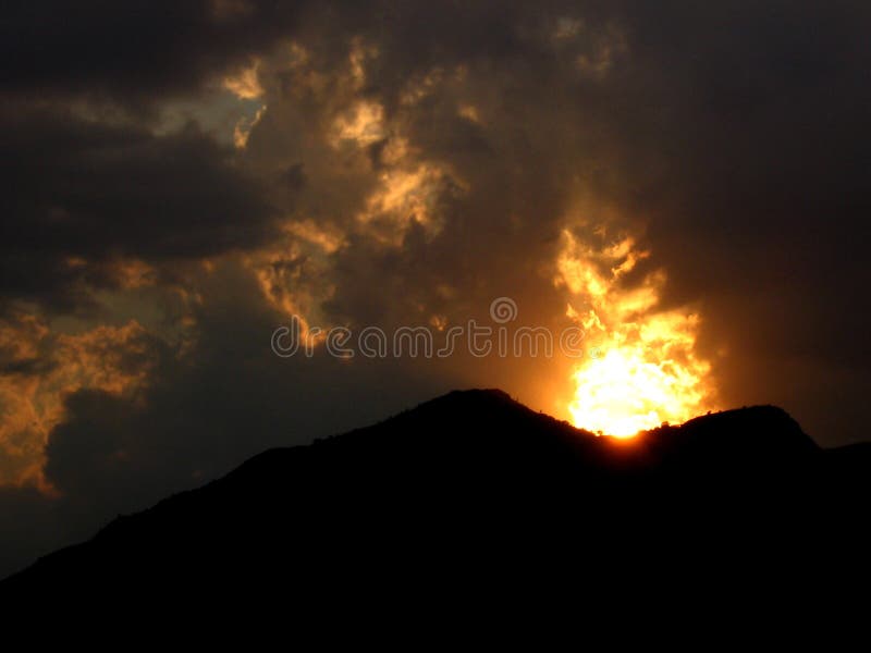Sunset Volcano stock photo. Image of asia, destroy, dusk - 1496850