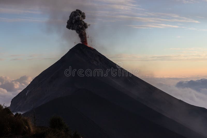 Sunset Volcano Eruption stock photo. Image of peak, travel - 173900254