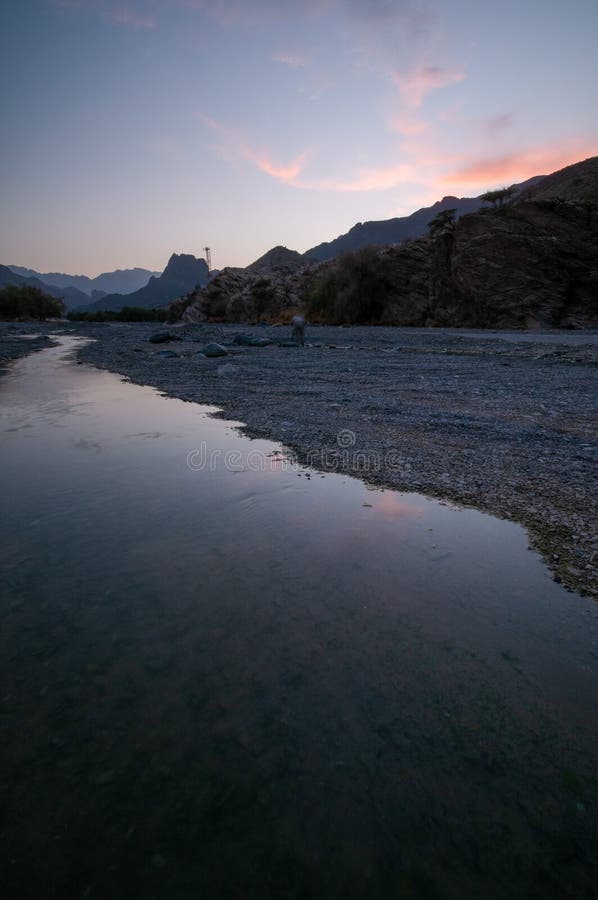 Sunset in a Wadi Rustaq Mountains, Oman Stock Photo - Image of rustaq ...