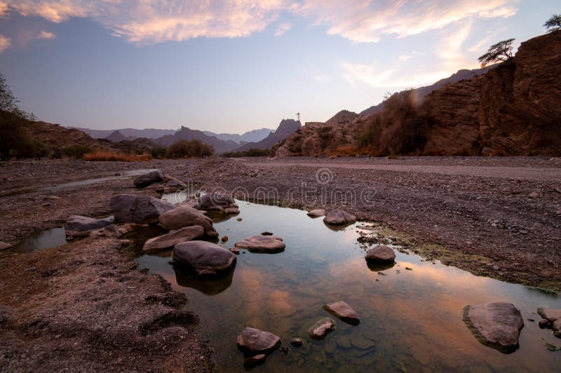Wadi in Rustaq Mountains, Oman Stock Image - Image of landscape, rusta ...