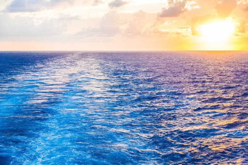 Sunset In Wake Of Cruise Ship Stock Image - Image of beautiful, sunrise ...