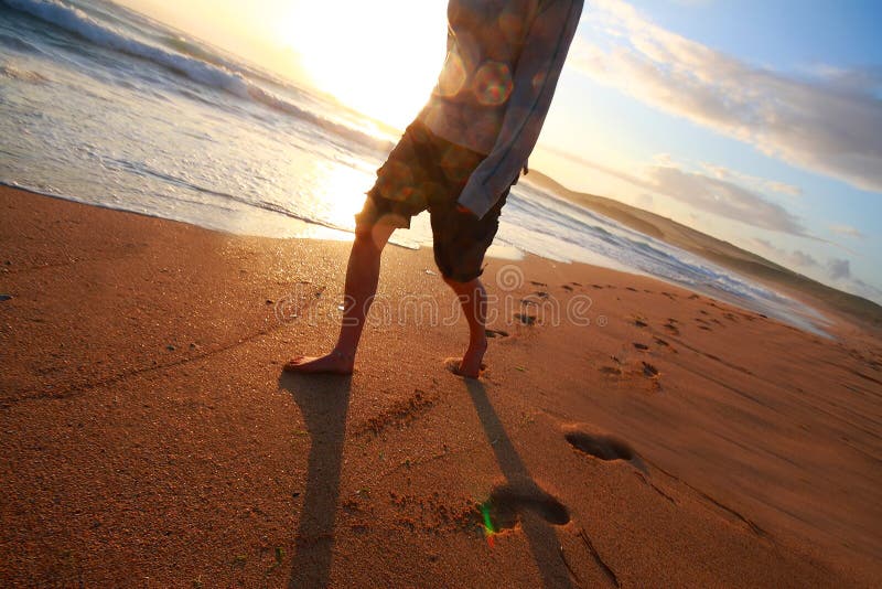 Sunset Walk stock image. Image of rocks, toes, sand, romantic - 12807997