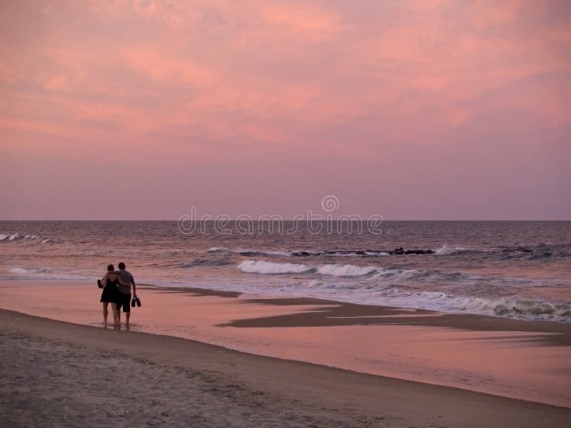 Sunset Walk stock photo. Image of water, jersey, beach - 2952434