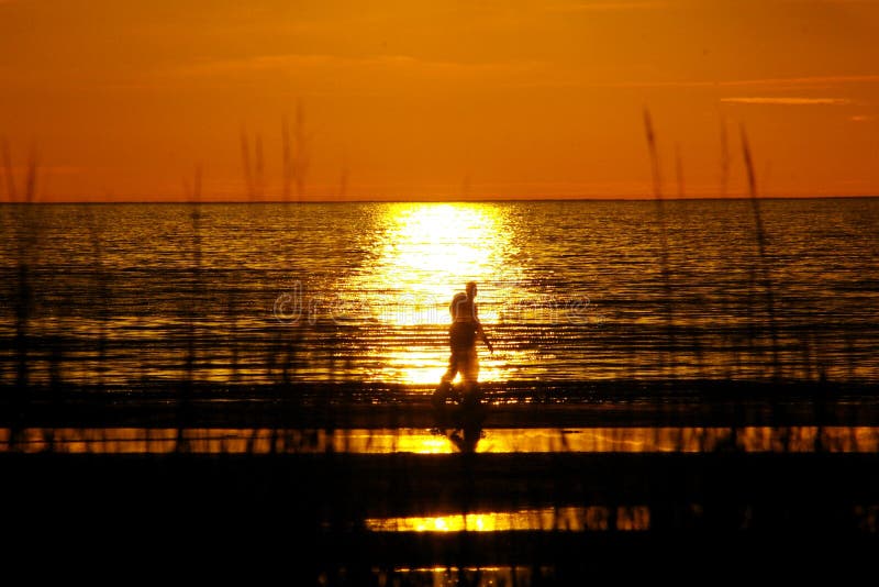Sunset walkers stock photo. Image of woman, relations - 14488082