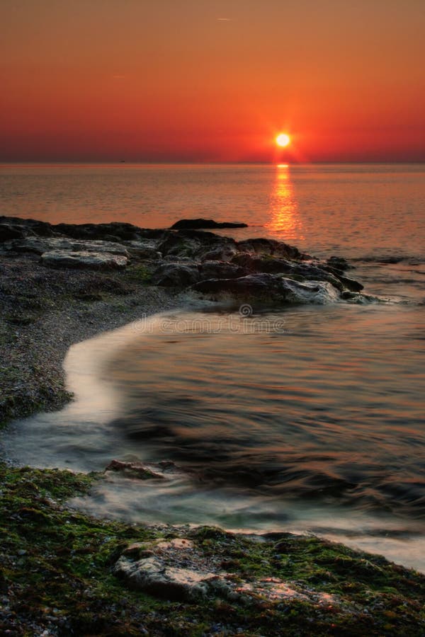 Sunset in warm colors. stock image. Image of water, travel - 898623