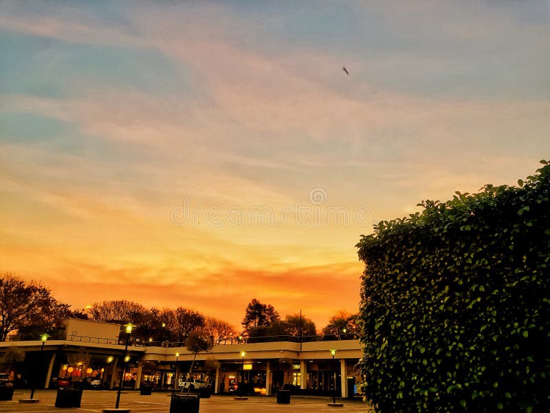 Sunset stock image. Image of warm, shopping, mall, sunset - 137541443