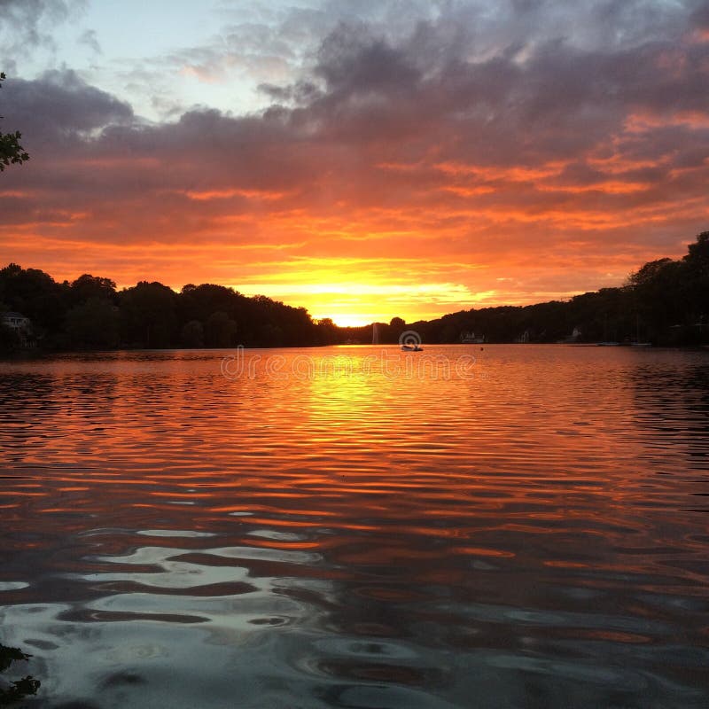 Sunset stock image. Image of water, genval, sunset, lake - 43976185