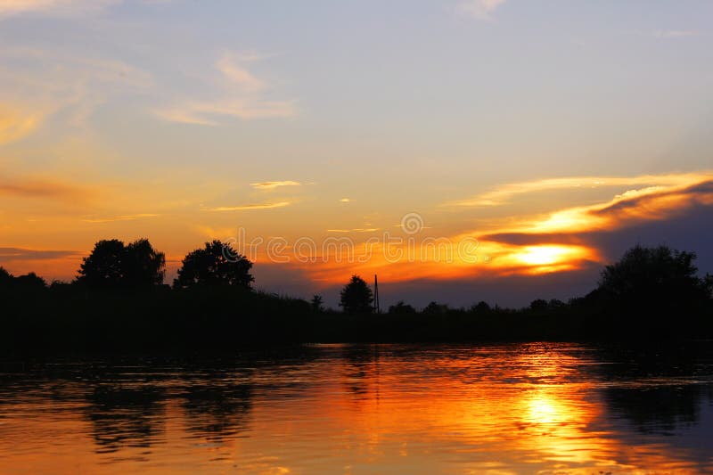 Sunset Water Landscape Nopeople Stock Photo - Image of water, nopeople ...