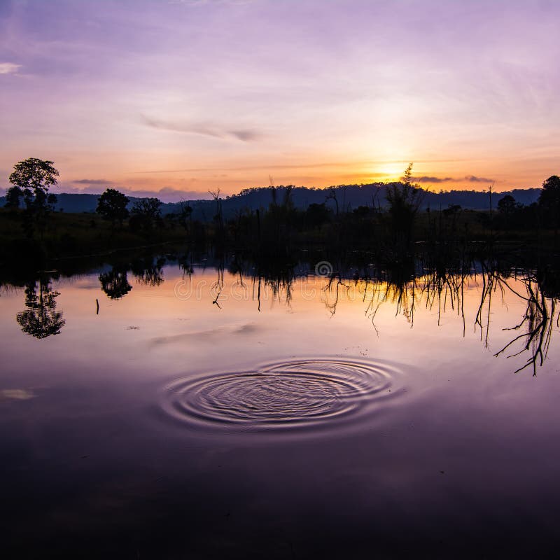Sunset and Water Reflection Stock Photo - Image of sunset, evening ...