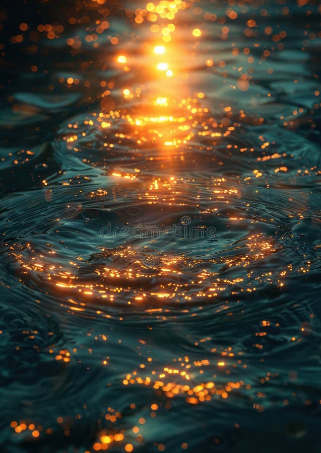 A Sunset on Water with a Reflection from it S Surface Stock ...