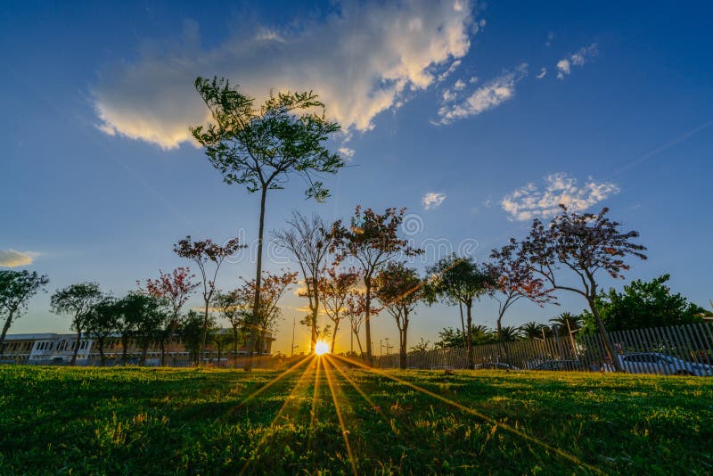 Sunset on the Waterfront Next To the Port in the City of Valencia in ...