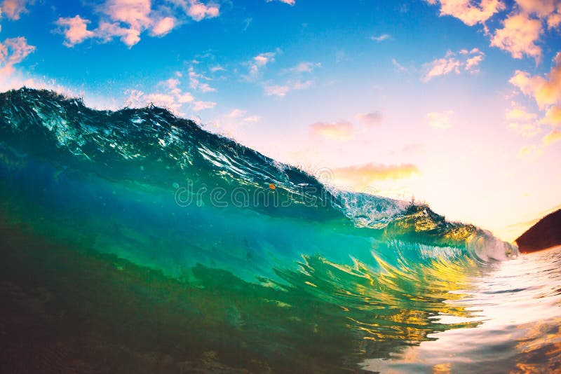 Sunset Wave stock image. Image of crash, greenwave, environment - 9372565