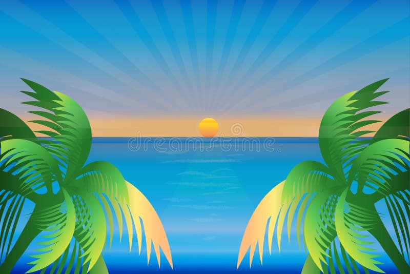 Sunset and Waves Background Vector Image Design Stock Vector ...