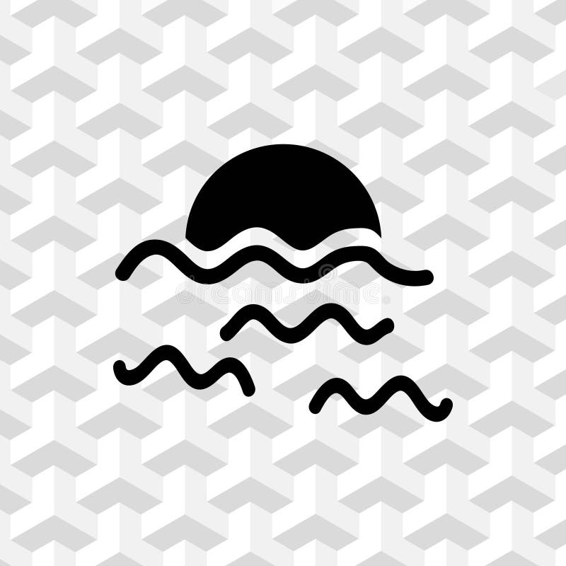 Sunset Waves Icon Stock Vector Illustration Flat Design Stock Vector ...