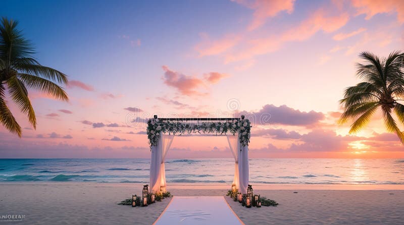 Sunset Wedding Background stock illustration. Illustration of presentations - 293725541