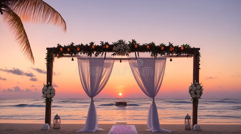 Sunset Wedding Background stock illustration. Illustration of background - 293725558