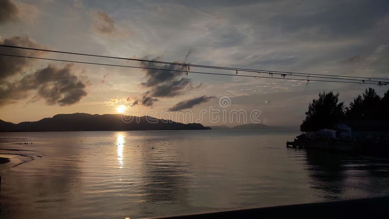 Sunset at the West End of the City of Banda Aceh Stock Image - Image of ...