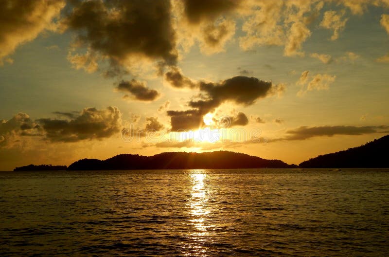 Sunset in the Chaguaramas, Trinidad Stock Photo - Image of sunlight ...