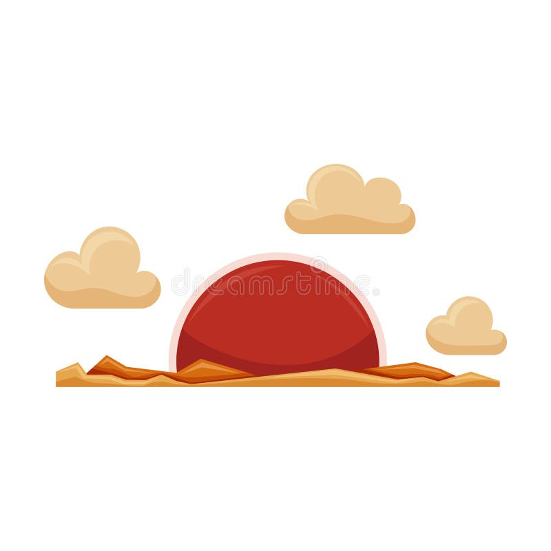 Sunset Western Vector Icon.Cartoon Vector Icon Isolated on White ...