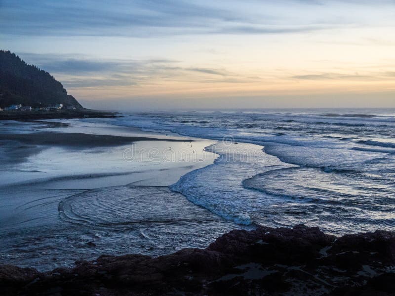 Sunset on a wide beach stock photo. Image of sandy, beach - 66633304