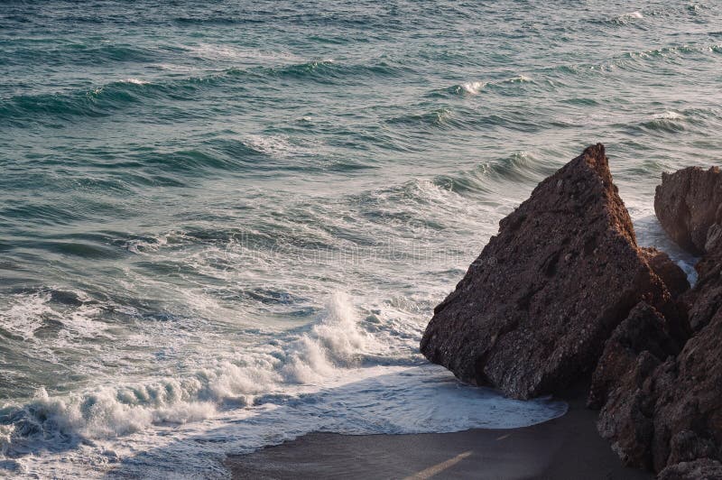 Sunset. Wild Rock Beach. the Natural Rock Formation. Stock Photo ...