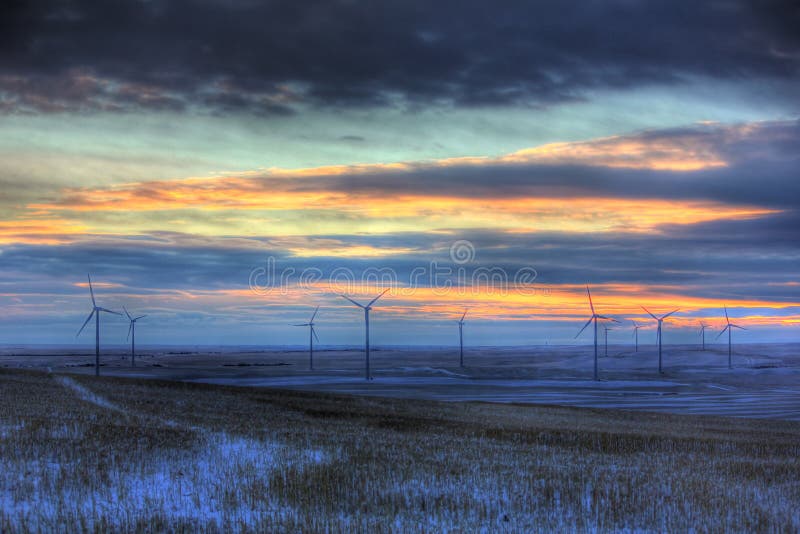 Sunset Wind Farm stock image. Image of drought, environment - 2533883