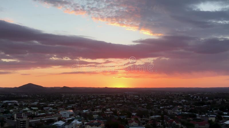 Sunset in Windhoek Namibia stock video. Video of desert - 237862533