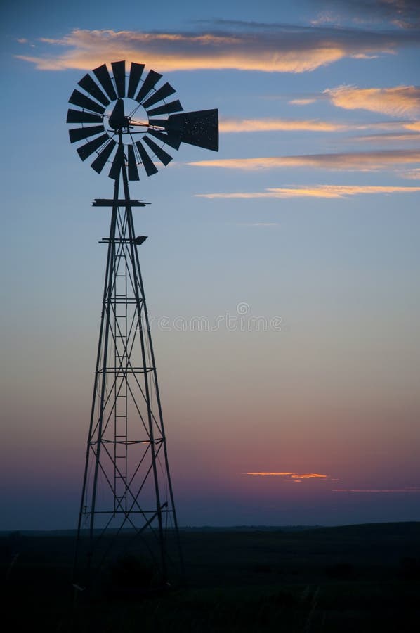 Sunset Windmill stock image. Image of dusk, sunset, summer - 18534133